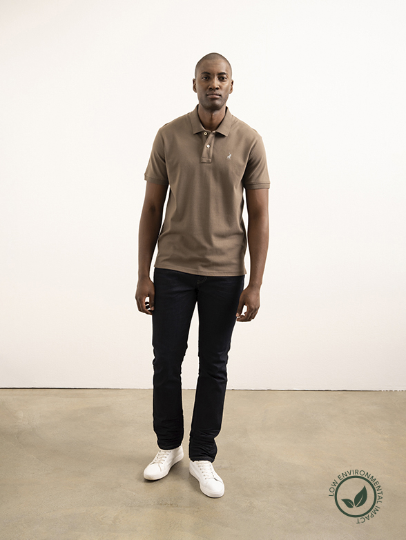 Polo Pique Taupe Men's Short-Sleeve Golfer | Polo SA