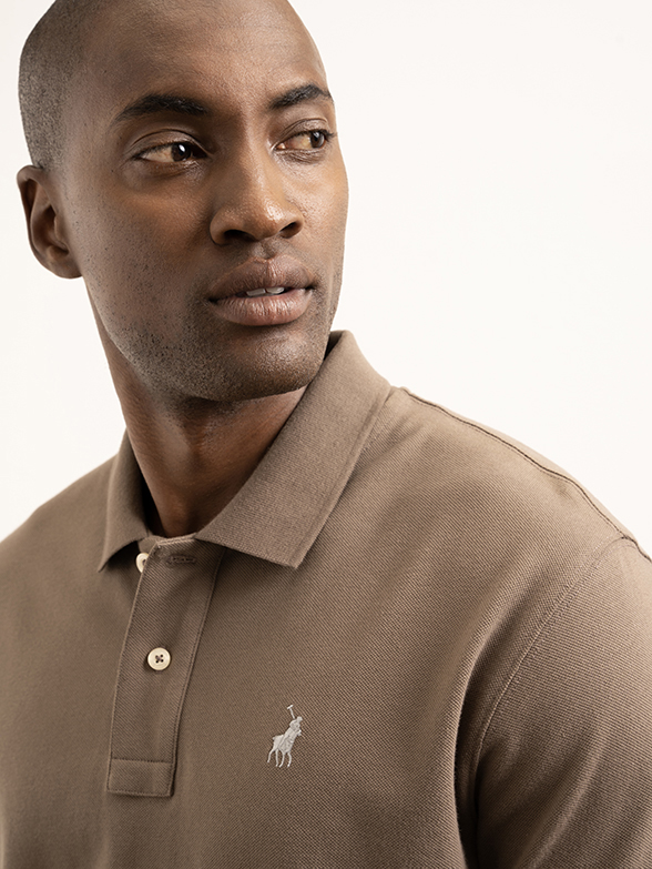 Polo Pique Taupe Men's Short-Sleeve Golfer | Polo SA