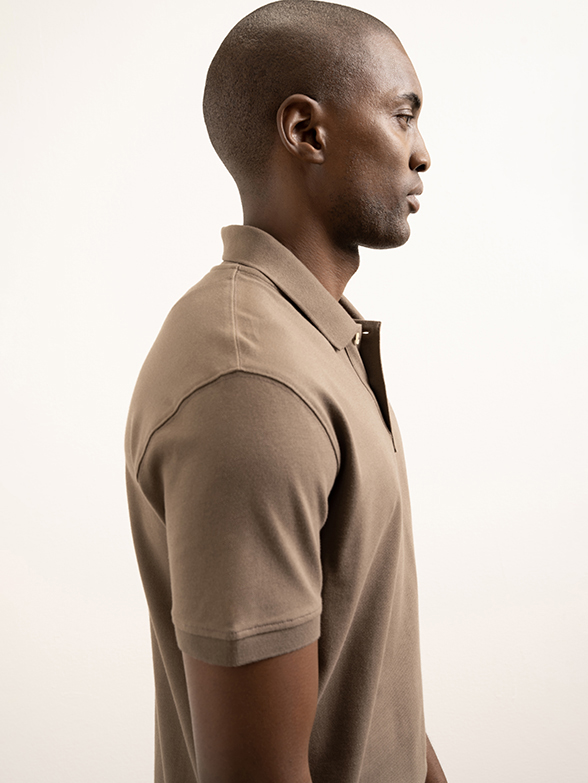 Polo Pique Taupe Men's Short-Sleeve Golfer | Polo SA