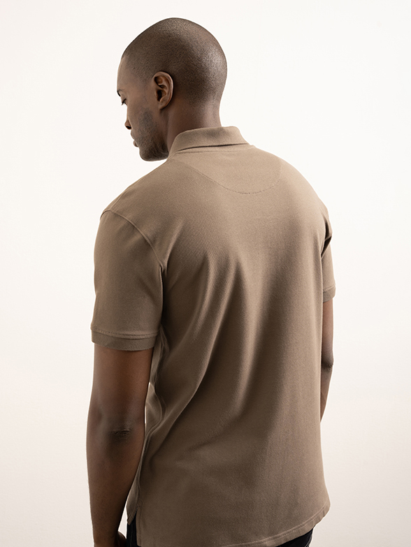 Polo Pique Taupe Men's Short-Sleeve Golfer | Polo SA